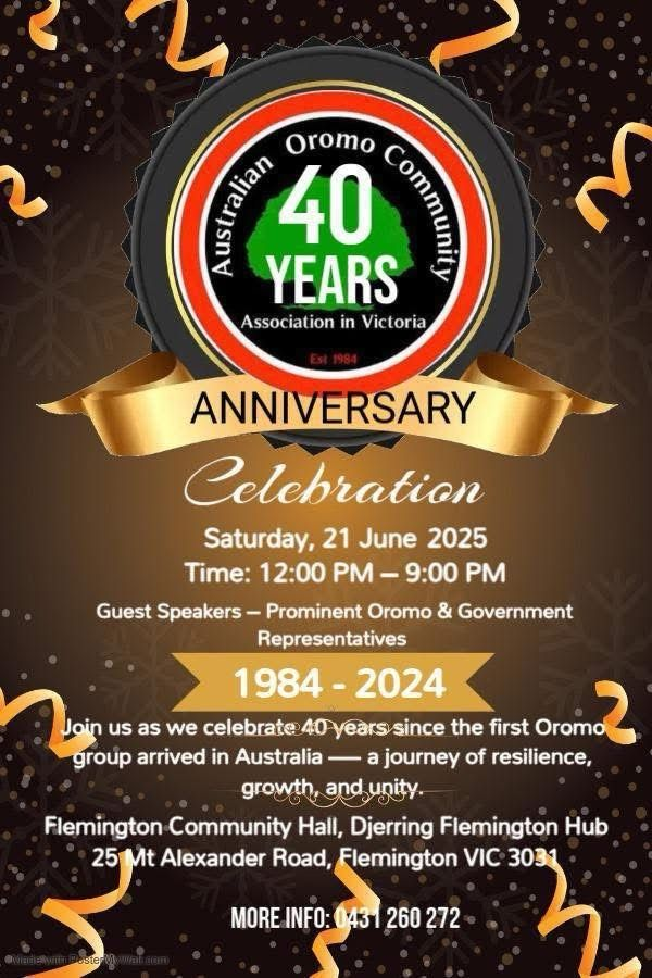 Celebrating 40 Years of the Oromo Community in Victoria, Australia ...