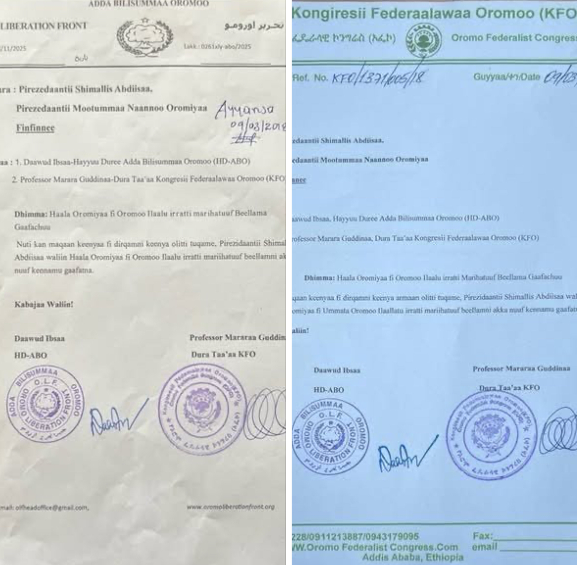 Promoting Peace Through Dialogue: OLF and OFC’s Efforts in Oromia ...